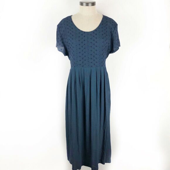 Impulsive | Dresses | Vintage Impulsive Midi Dress Short Sleeve Pleated ...